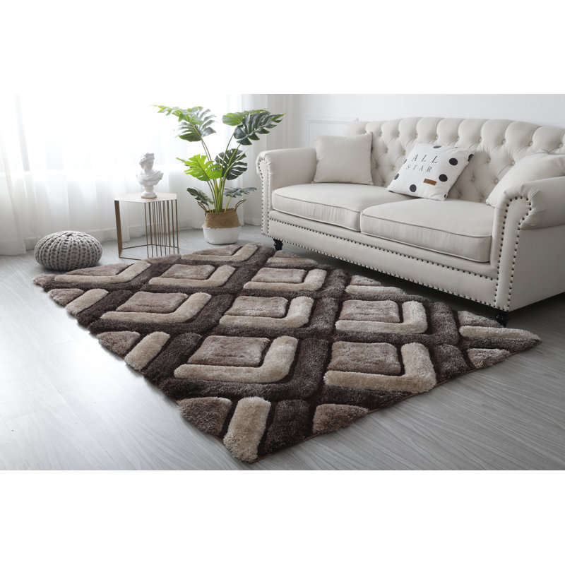 Latitude Run® Corey-Leigh Geometric Brown/Tan Area Rug | Wayfair