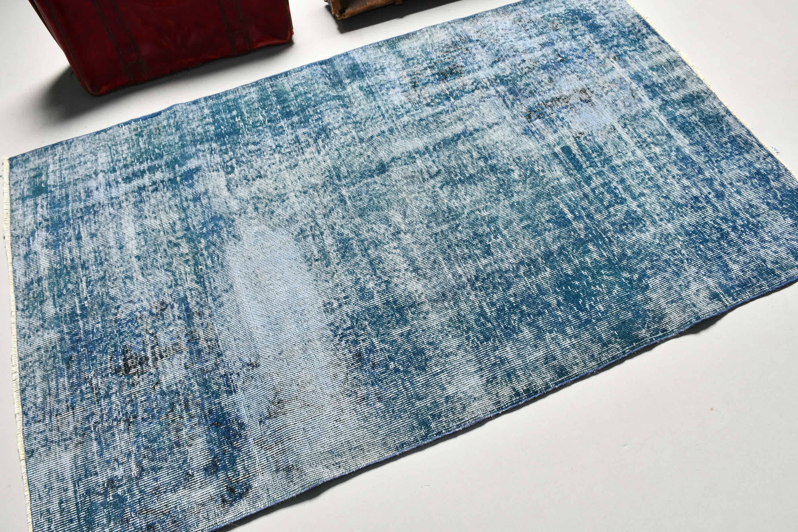 17 Stories Vintage Blue Turkish Rug Handmade Accent Carpet Perfect for ...