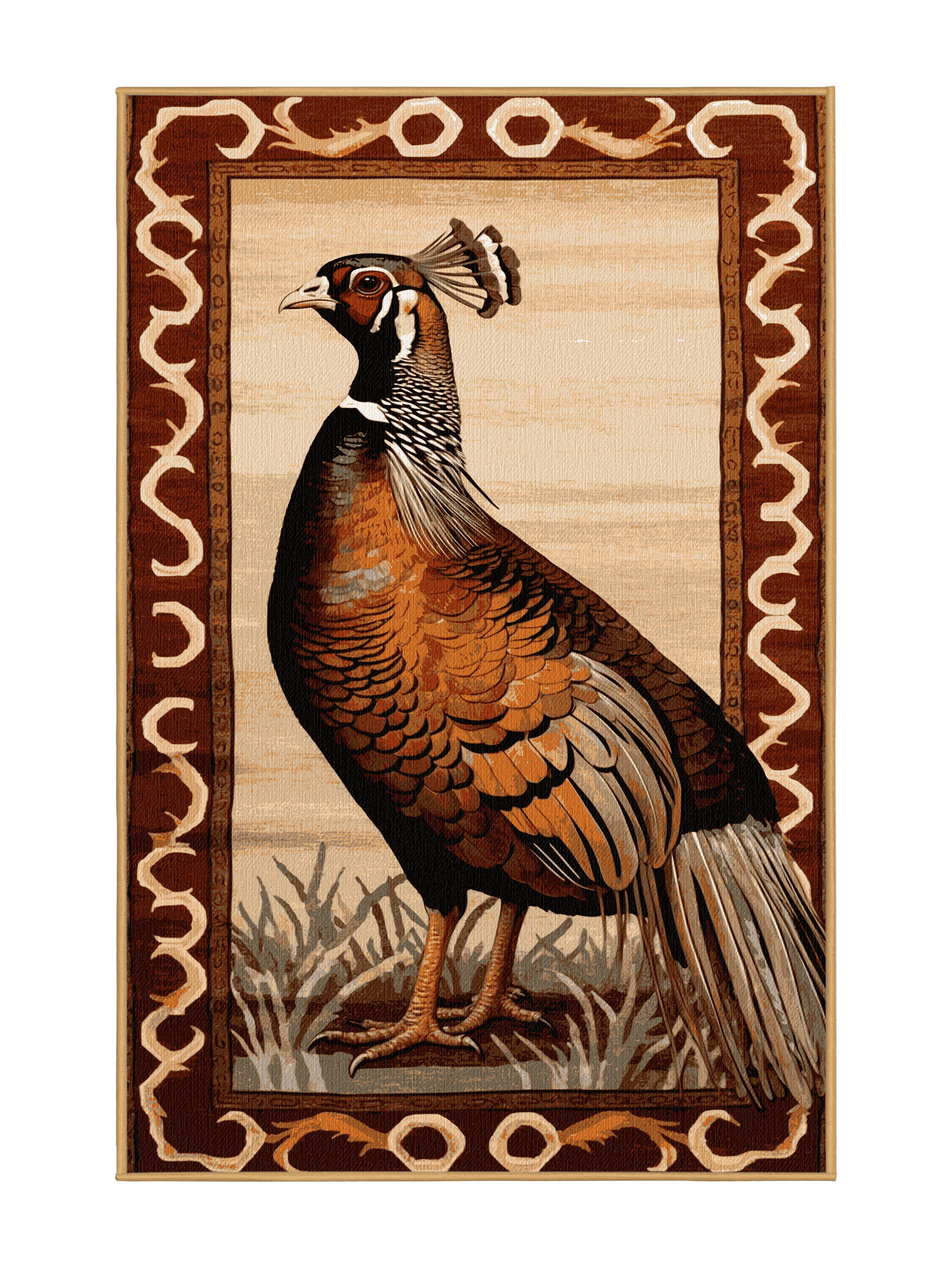 Foundry Select Washable Ring necked Pheasant Birds Area Rug | Wayfair