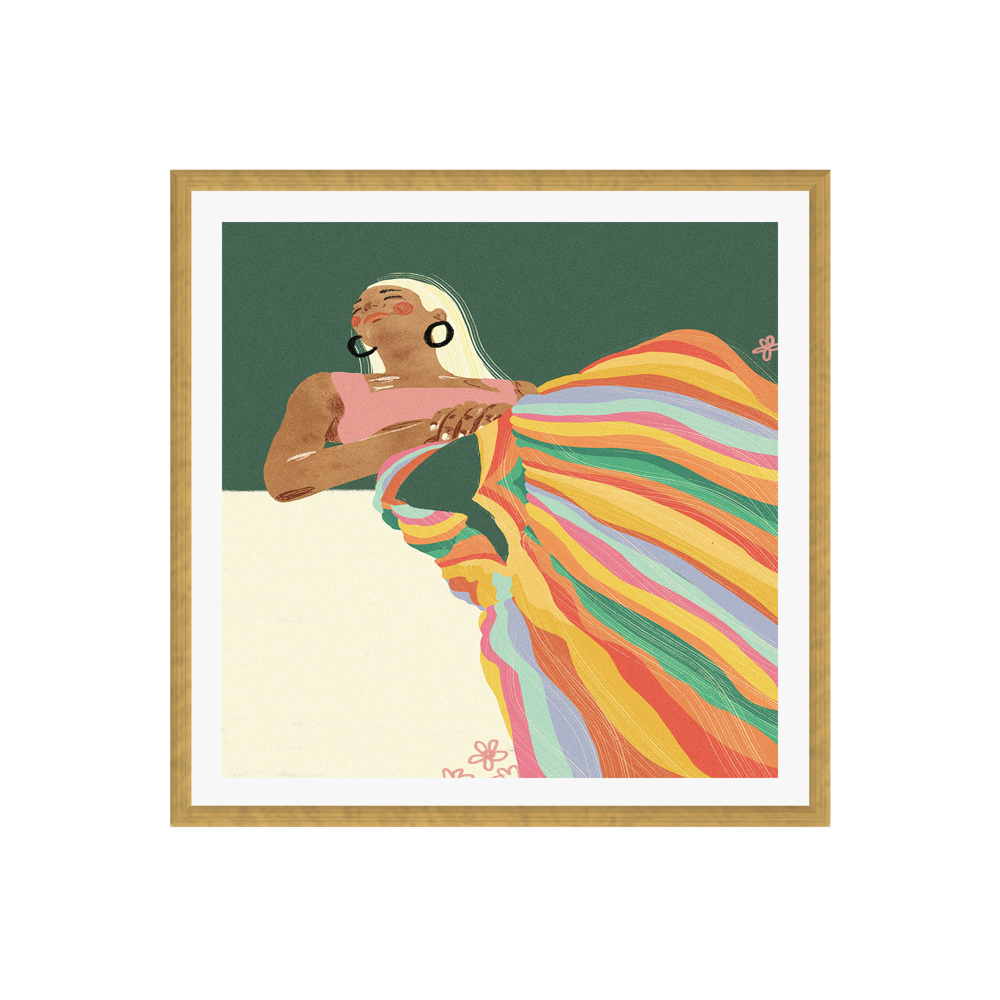 Birch Lane™ Rainbow Lady Framed by Gigi Rosado Print | Wayfair