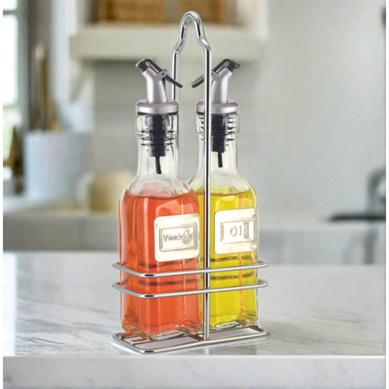 Cuisinox 6 Oz Oil and Vinegar Bottle Set with Caddy & Reviews | Wayfair