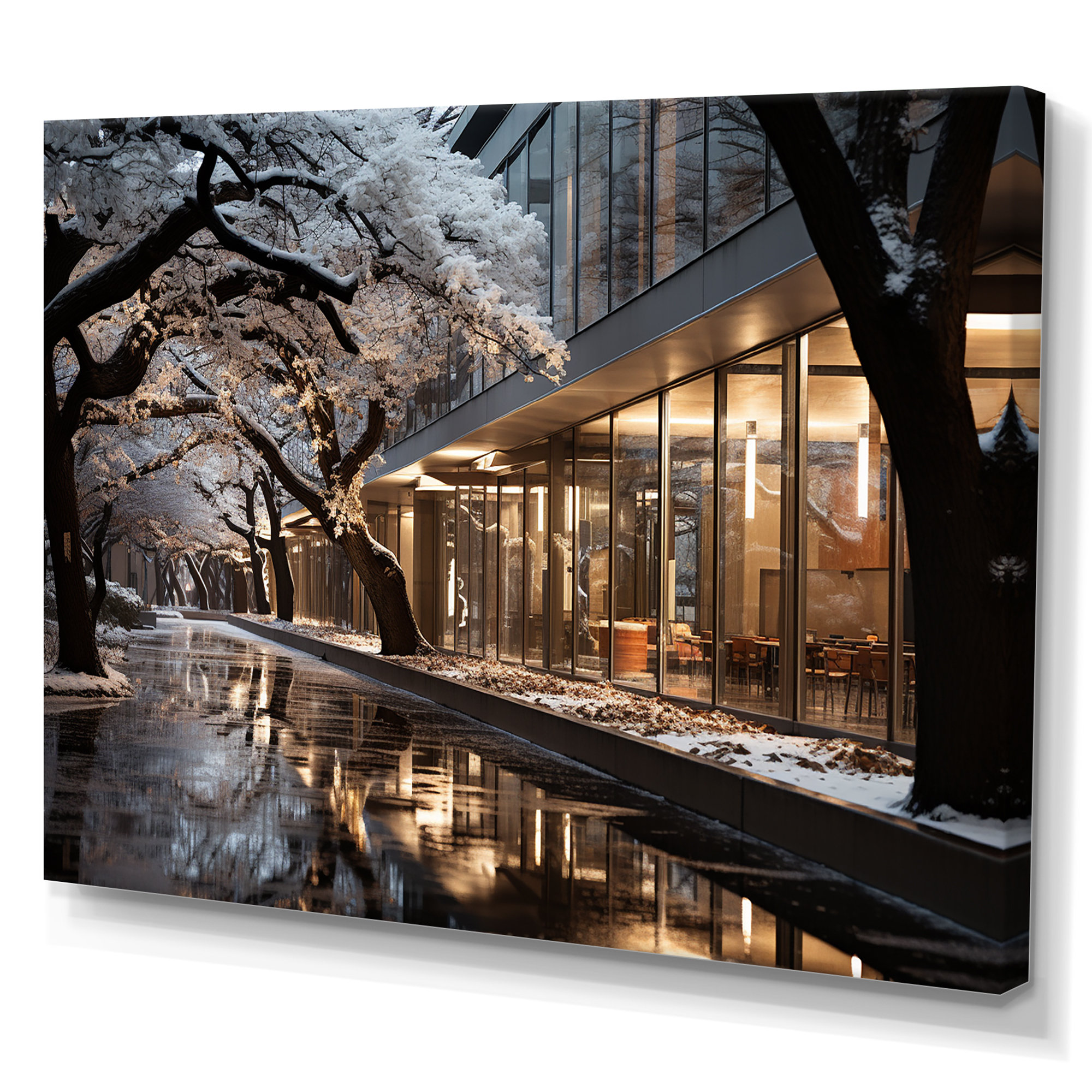 Ebern Designs College University Winter Photo I On Canvas Print | Wayfair