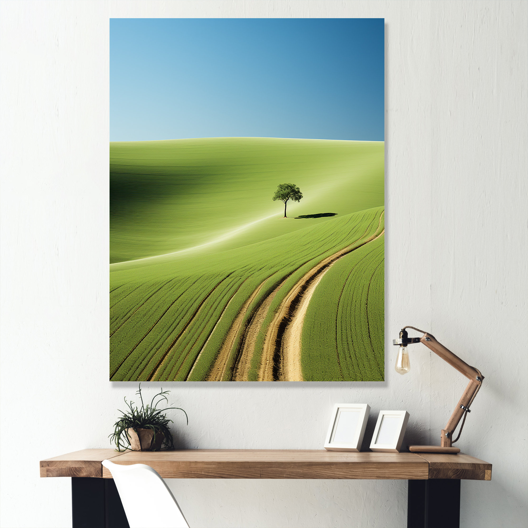 Ebern Designs Minimalism Meadow Panorama - Print on Canvas | Wayfair