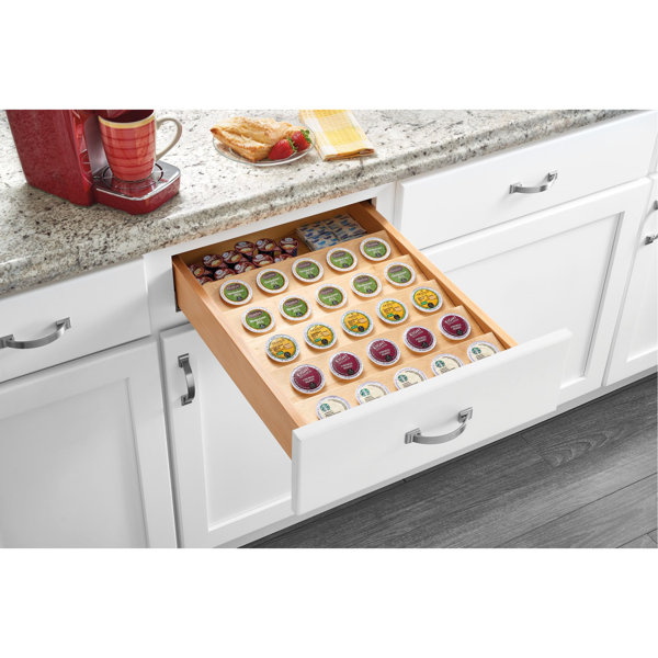 Rev-A-Shelf 16 Inch Custom Wooden Kitchen Drawer Insert for K-Cups ...