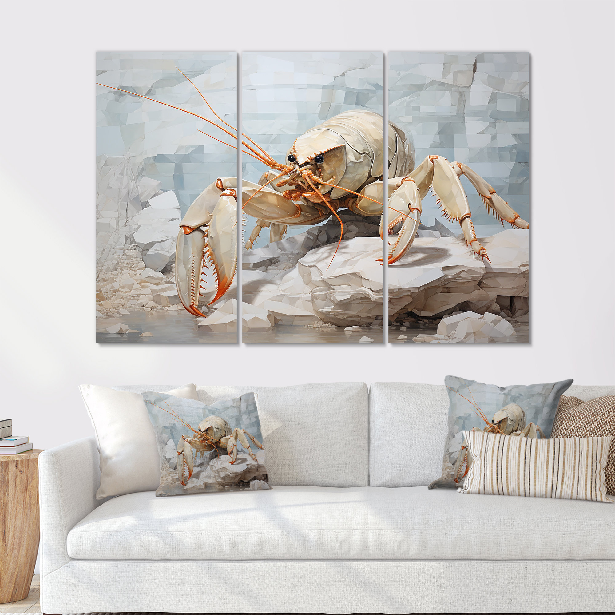 Beachcrest Home™ Minimalism Crayfish Impression - Crayfish Wall Art ...