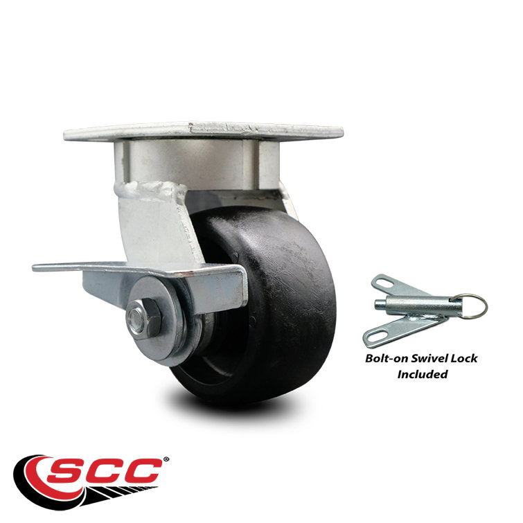 Service Caster 4 Inch Kingpinless Glass Filled Nylon Wheel Caster with ...