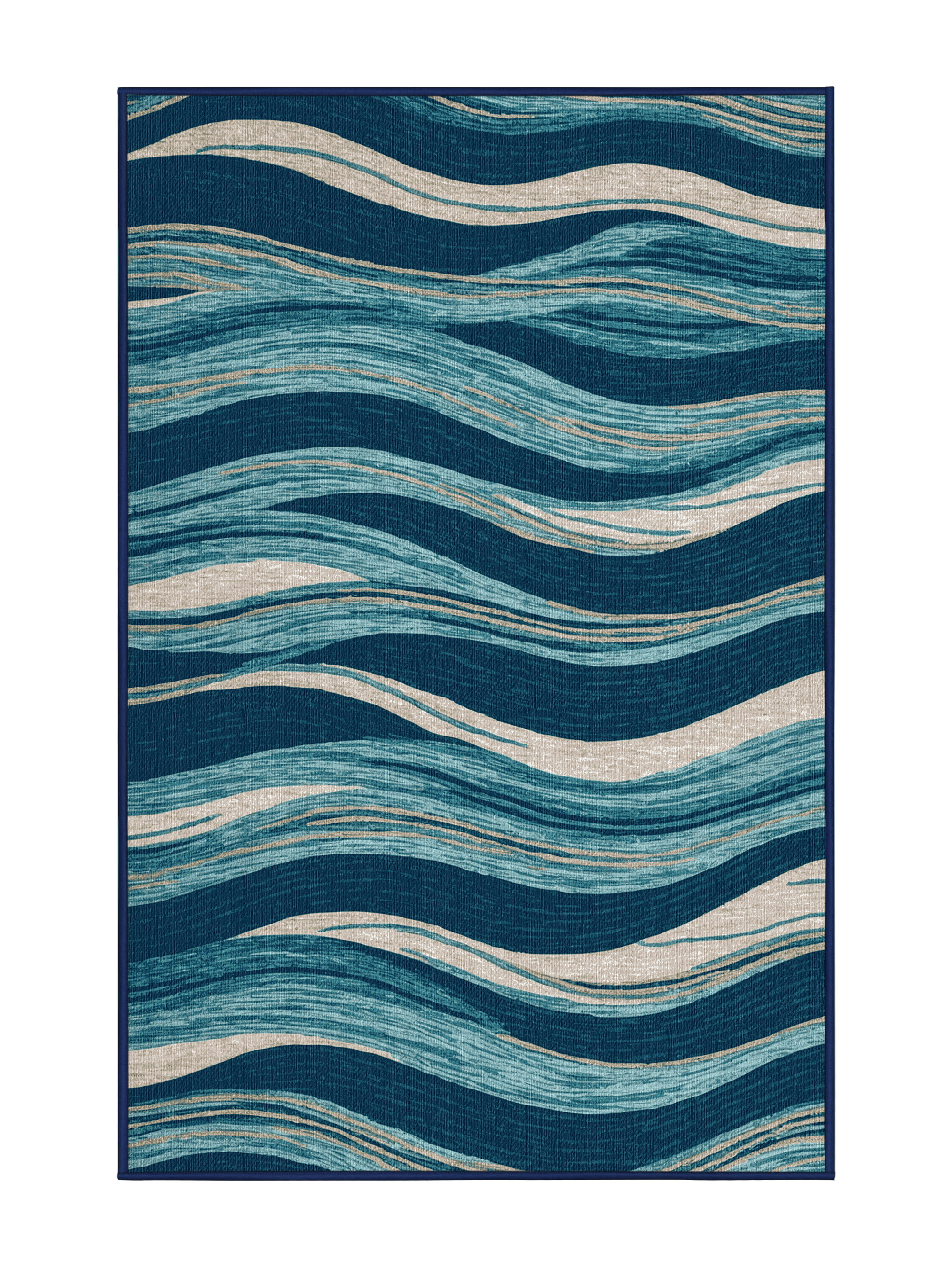 Bayou Breeze Washable Ocean Ripples Hawaiian Area Rug | Wayfair