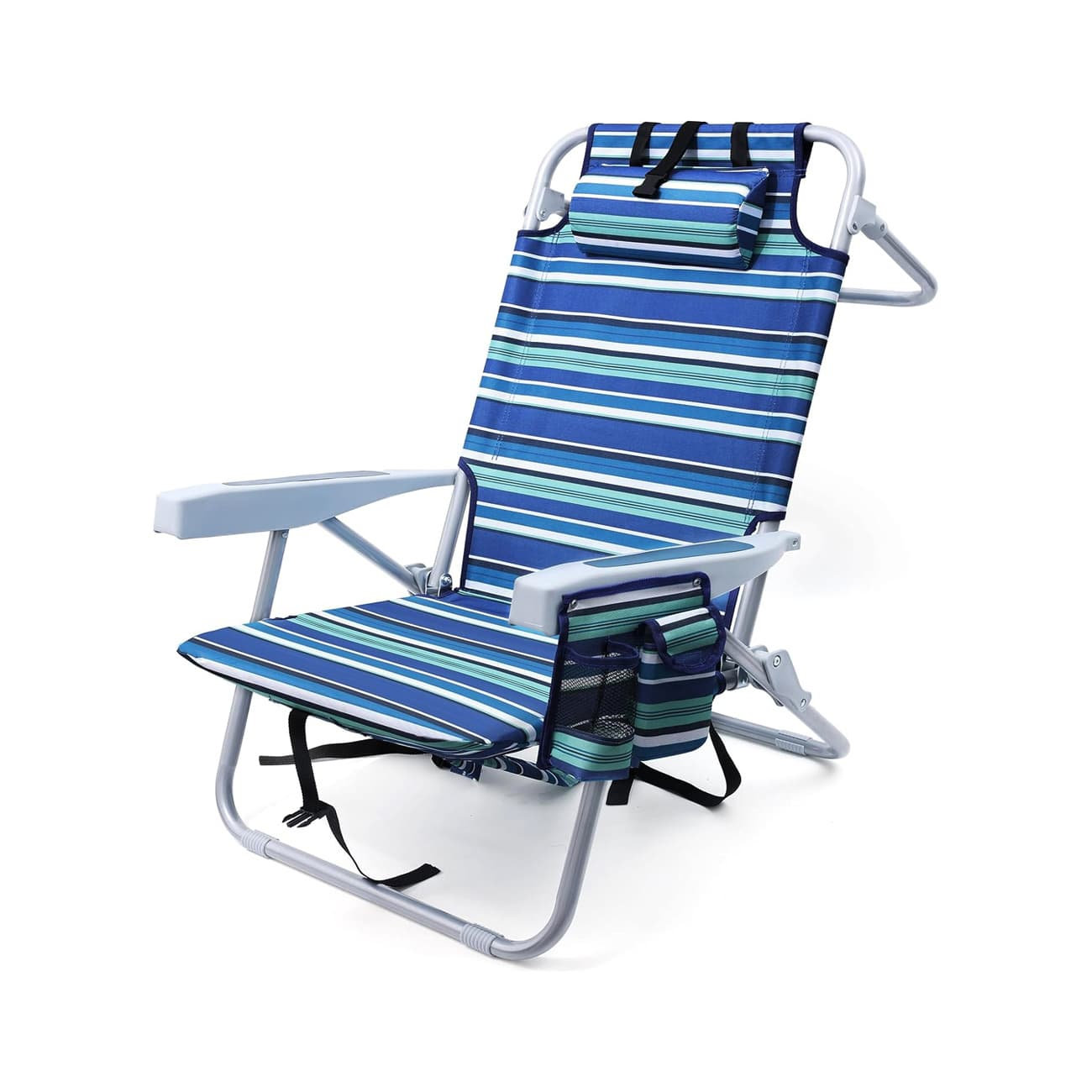 Arlmont & Co. Adult Beach Chair, Portable Flat Folding Beach Chair ...