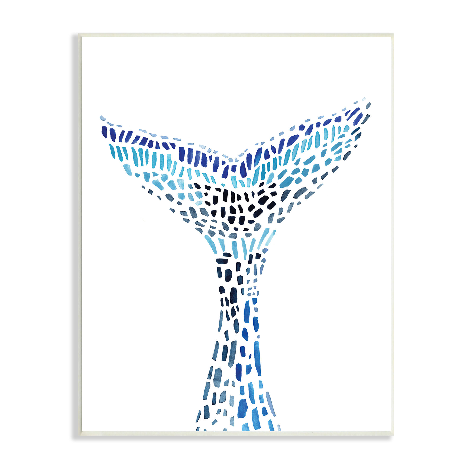 Stupell Industries Abstract Nautical Fin Blue Geometric Block Pattern ...