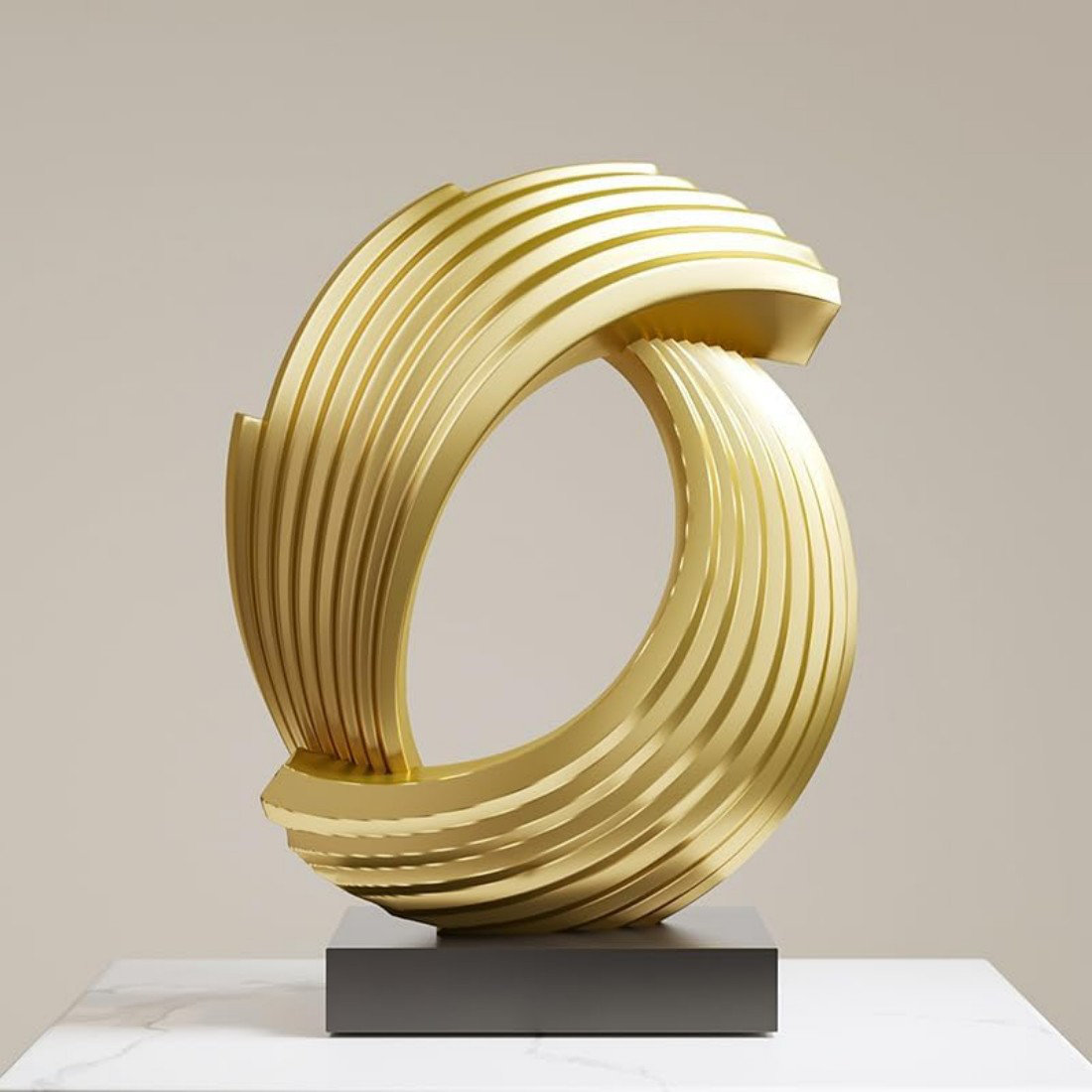 Mercer41 Golden Wave Resin Origami Statue Modern Abstract Home ...