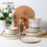 ALOFMO Two-Tone 12 Piece Stoneware Dinnerware Set, Service for 4 ...