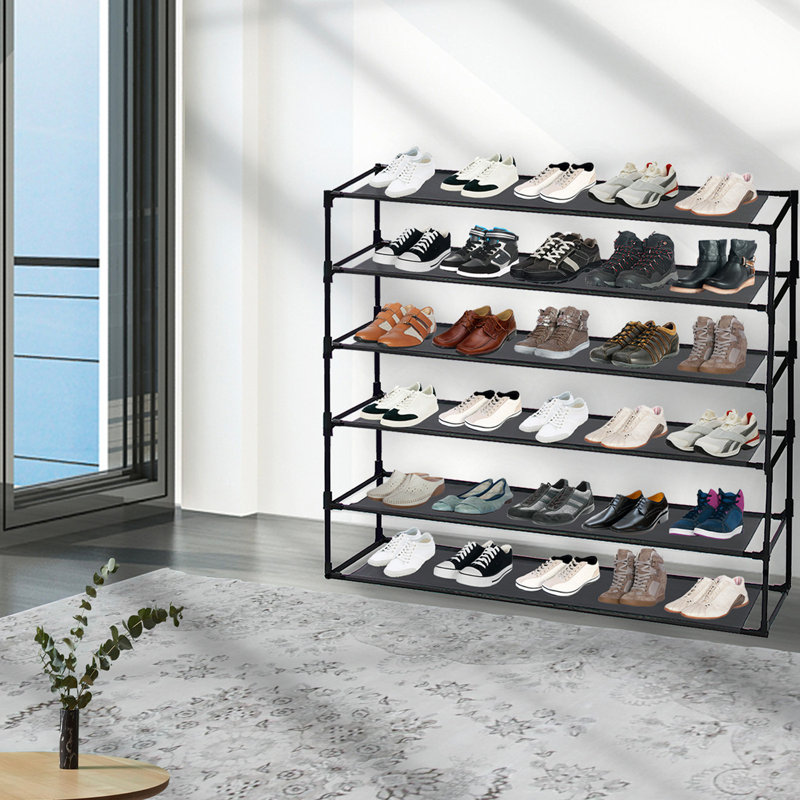 Rebrilliant 6 Tier Adjustable Fabric Shoe Rack Storage Organizer ...