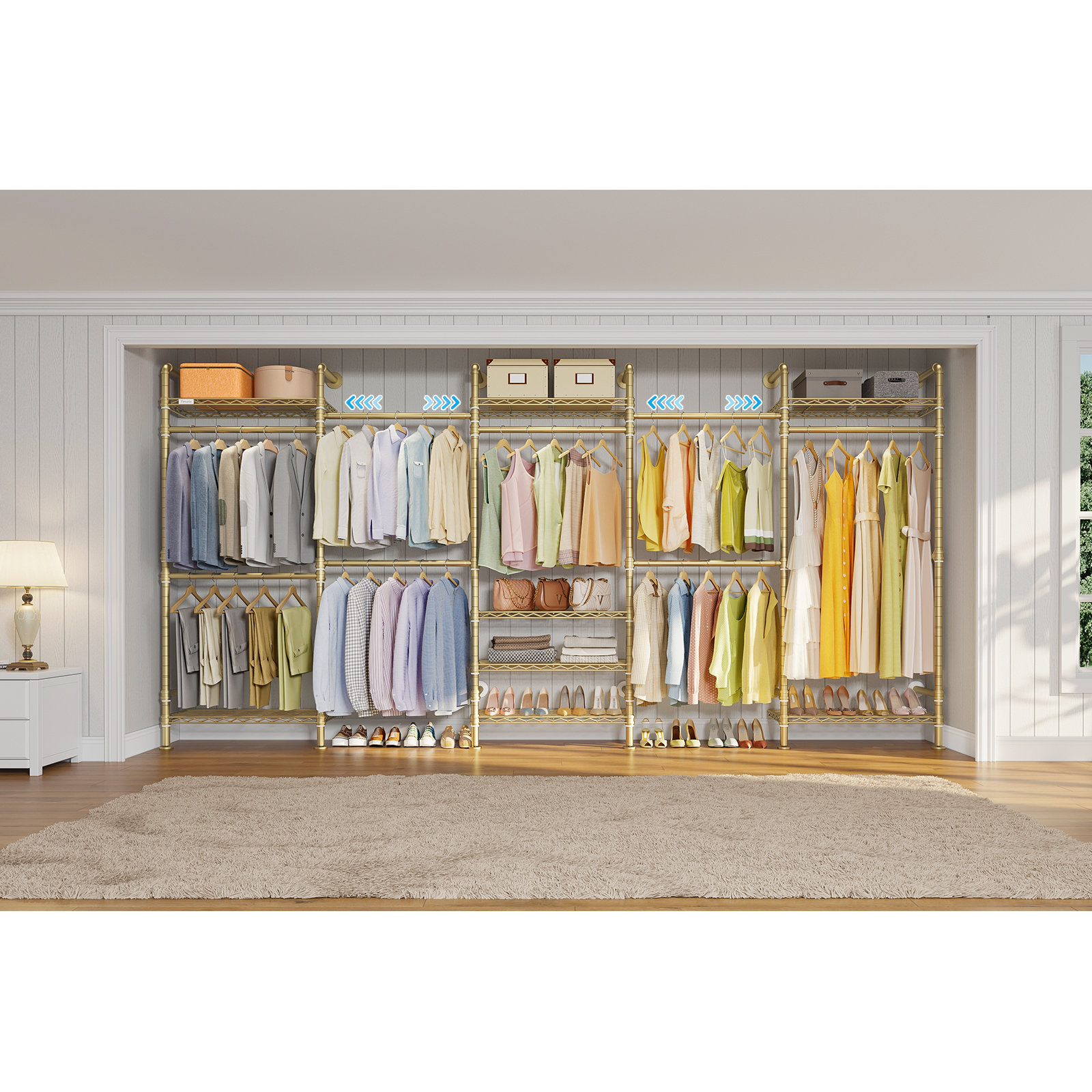 Timate F5 Expandable Wall Mounted Clothes Rack with 8 Adjustable ...