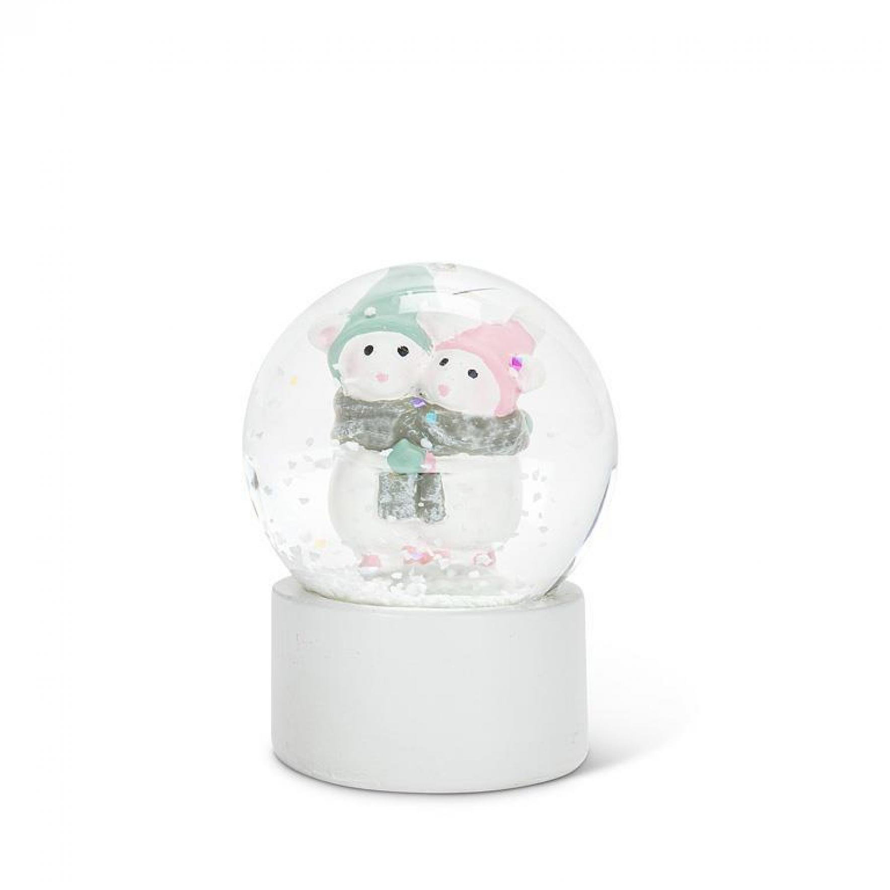 The Holiday Aisle® Hugging Winter Mice Mini Snow Globe | Wayfair