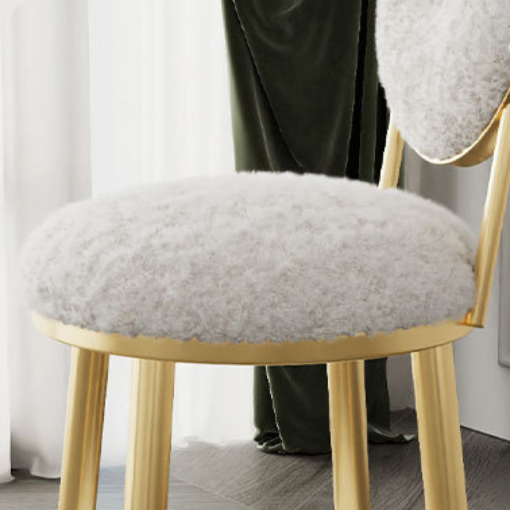 Everly Quinn 1pc, Simple And Modern Round Stool, Backrest, Makeup Stool ...