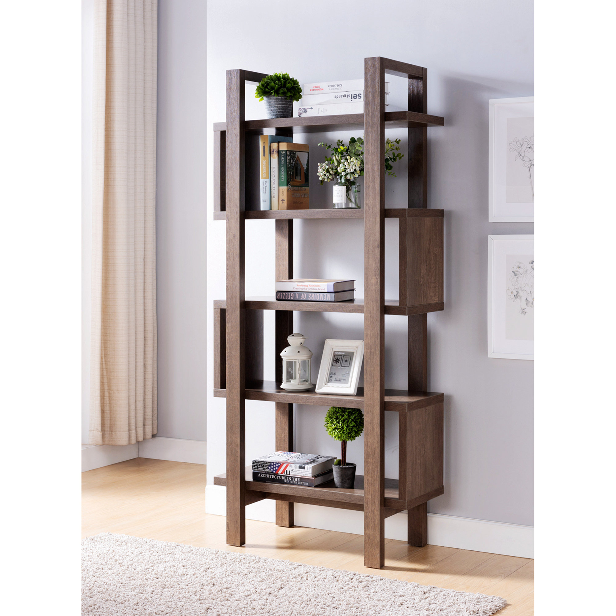 Latitude Run® Roysum 66.9" H x 31.15" W Bookcase, Artistic Display ...