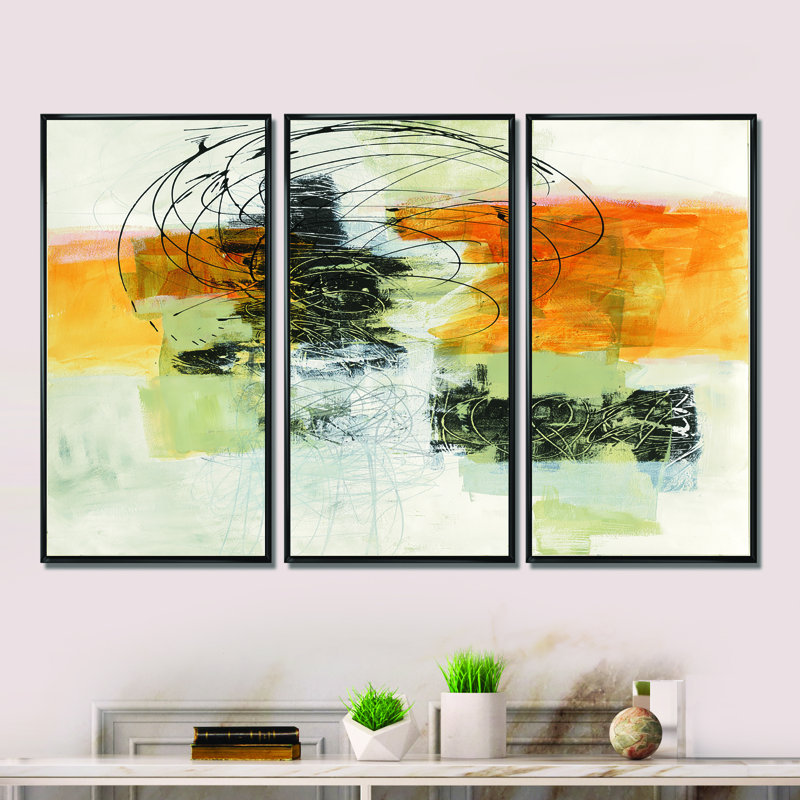 Orren Ellis Abstract Composition Of Glamorous Yellow And Black Abstract ...