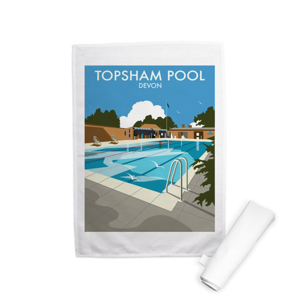 Happy Larry Topsham Pool, Devon Tea Towel | Wayfair.co.uk