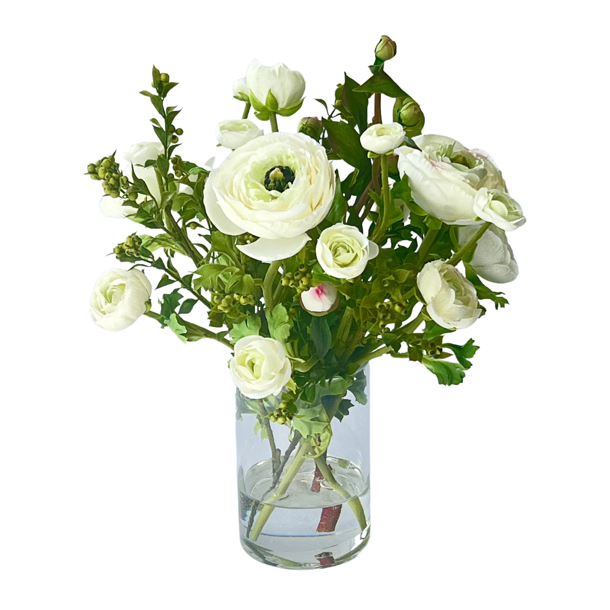 Vivian Rose Ranunculus Centerpiece in Vase | Perigold