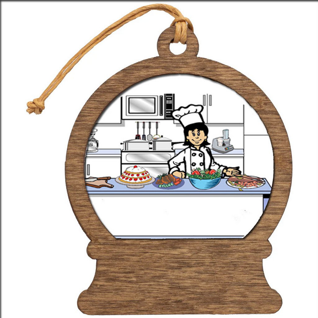 Printed Perfection Personalized Cooking Female Snow Globe Shaped ...