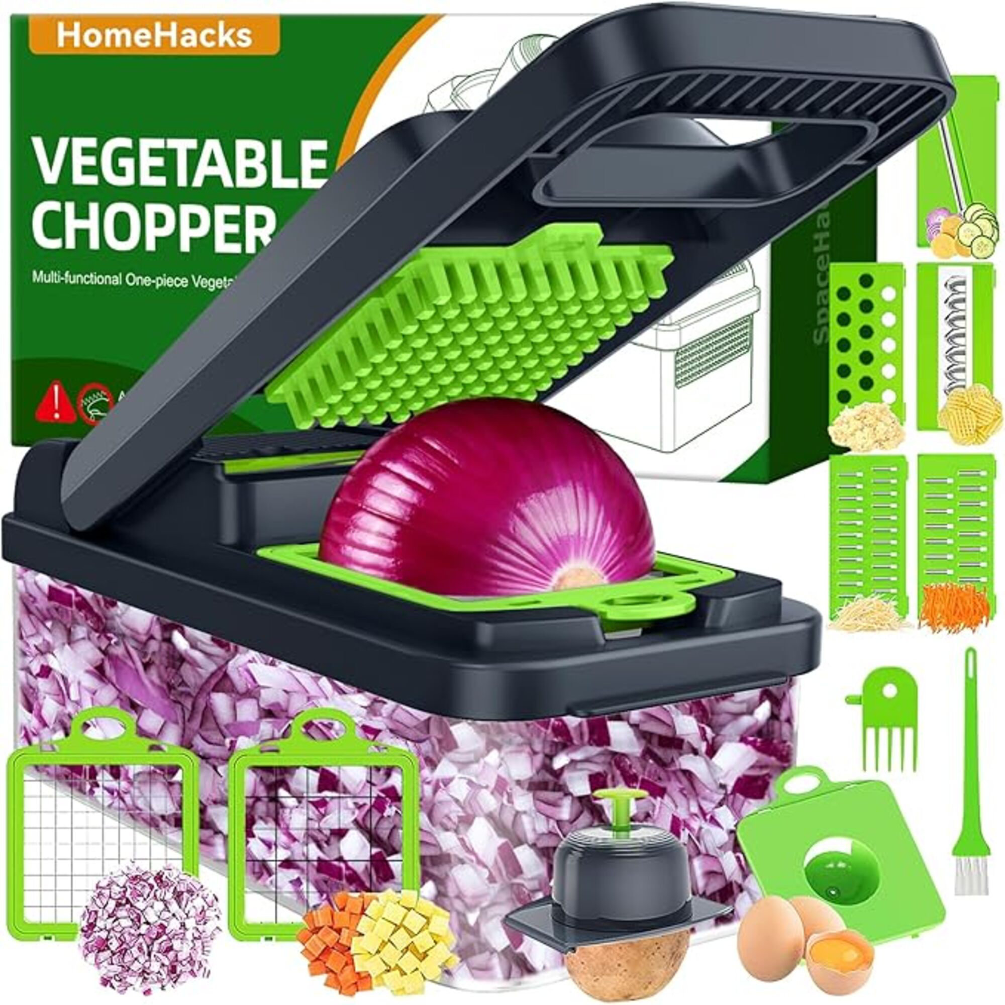 HHA Vegetable Chopper Vegetable Cutter, 12 In 1 Kitchen Gadget, Dicer ...