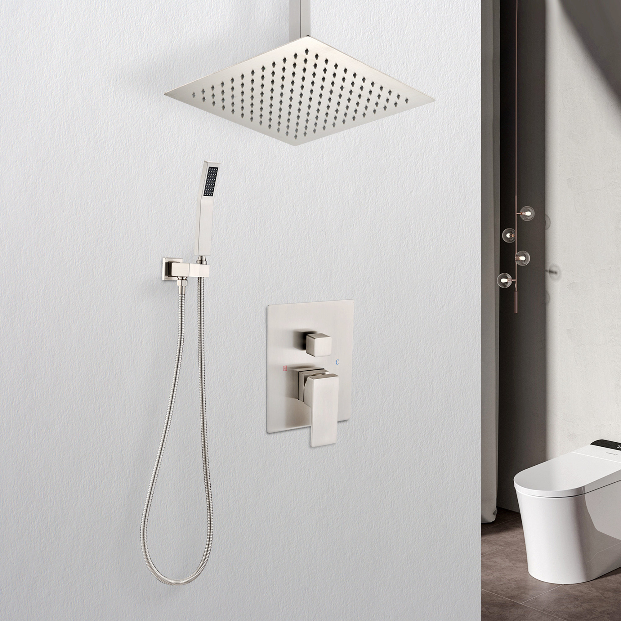 ACME Furniture Thermostatic Ceiling Mounted Shower System Combo Set ...