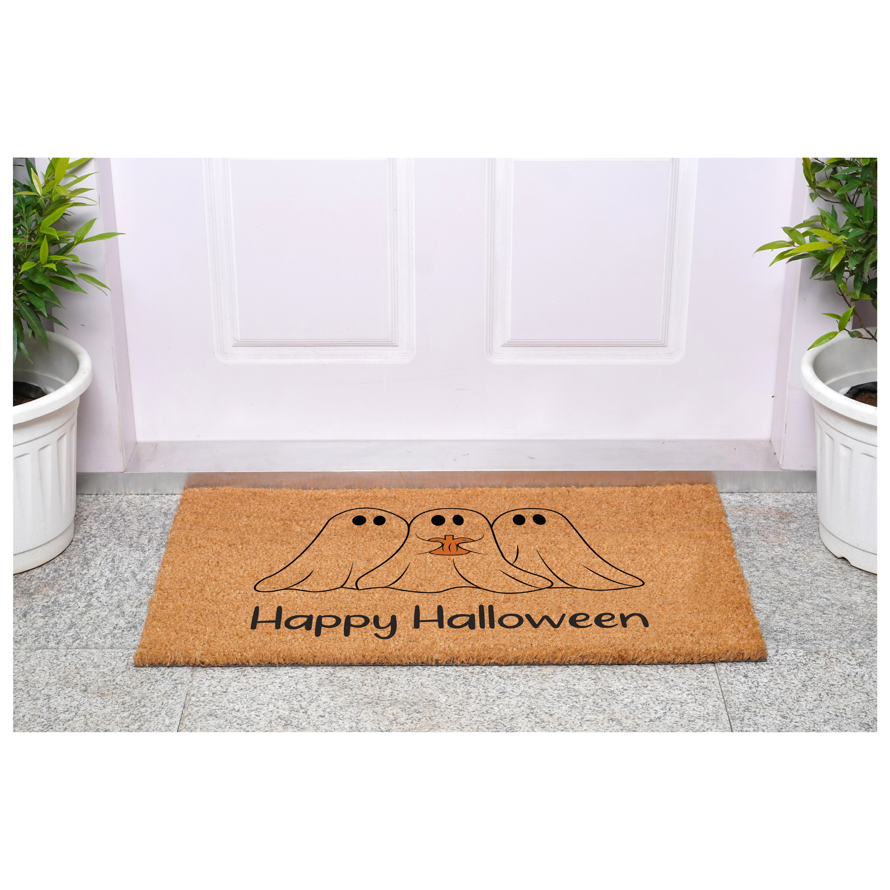 The Holiday Aisle® Halloween Ghost Trio Doormat | Wayfair