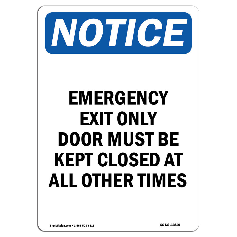 SignMission Emergency Exit Only Door Must Sign | Wayfair
