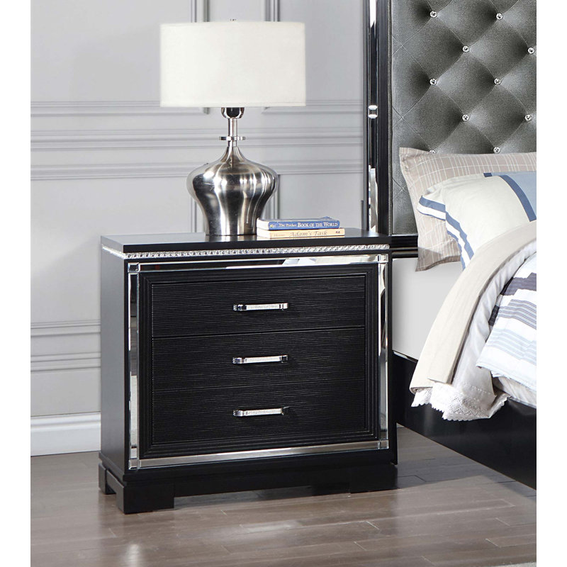 Alma Cappola 2-Drawer Nightstand Black | Wayfair
