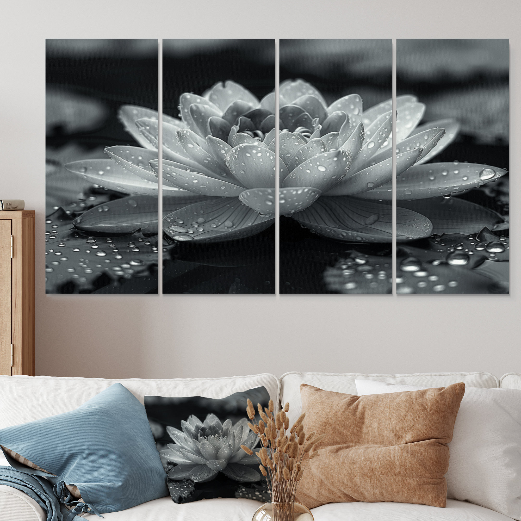 Ebern Designs Grey Lotus Photo Elegant Silhouette II - Lotus Canvas Art ...