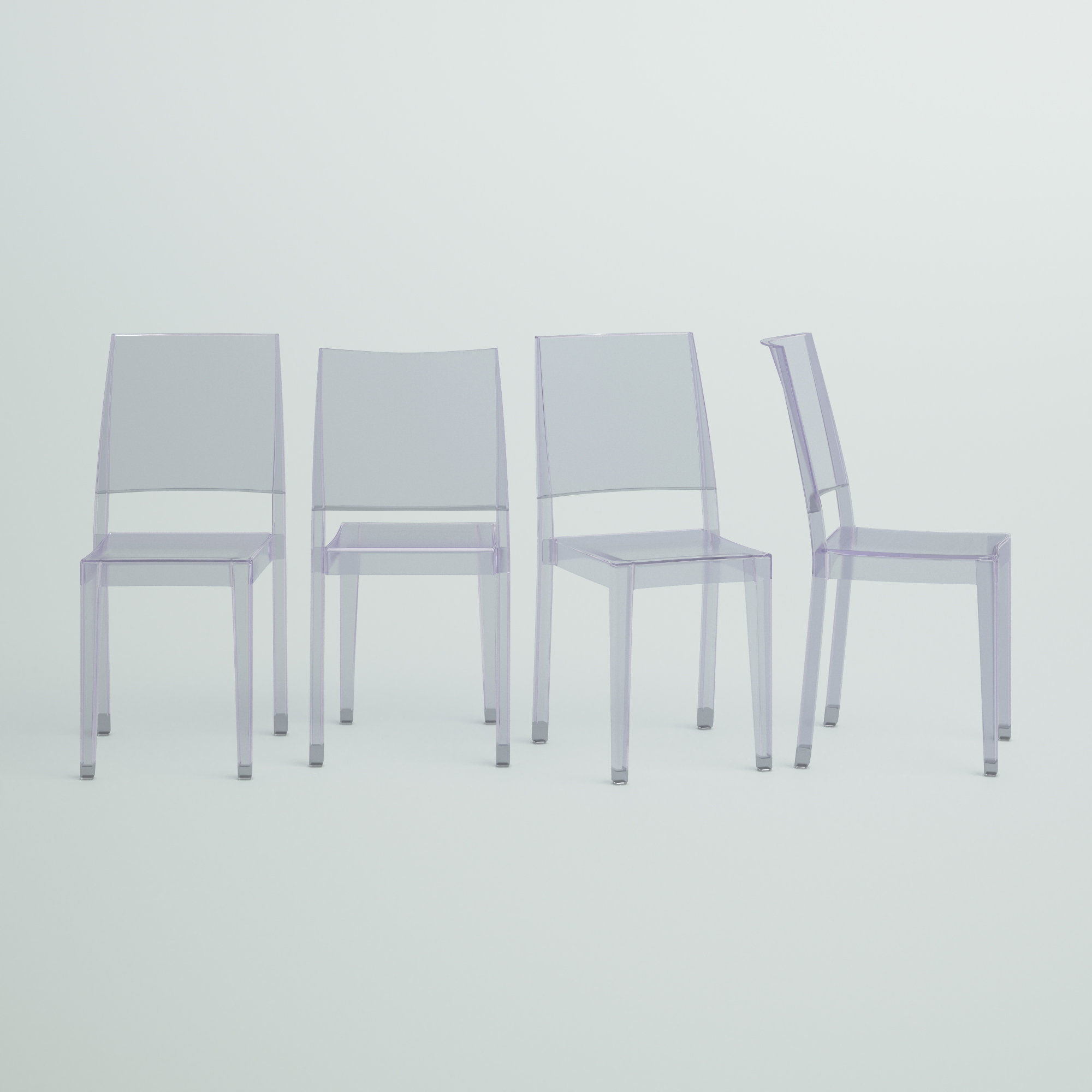 Orren Ellis Bralynne Transparent Stacking Side Chair - Armless Side ...