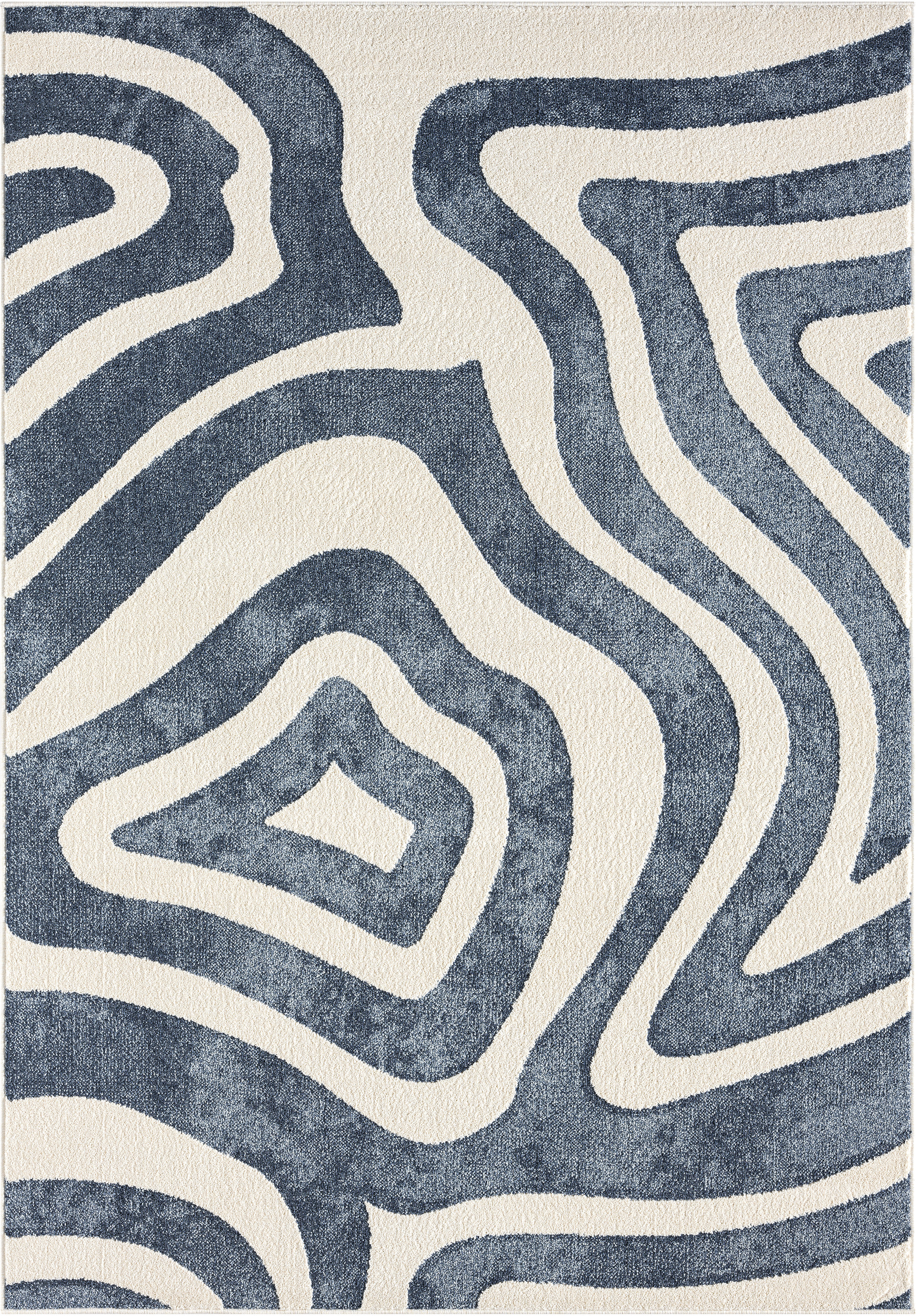 Ivy Bronx Abani Huertas WAV100A Blue Geometric Wavy Area Rug & Reviews ...