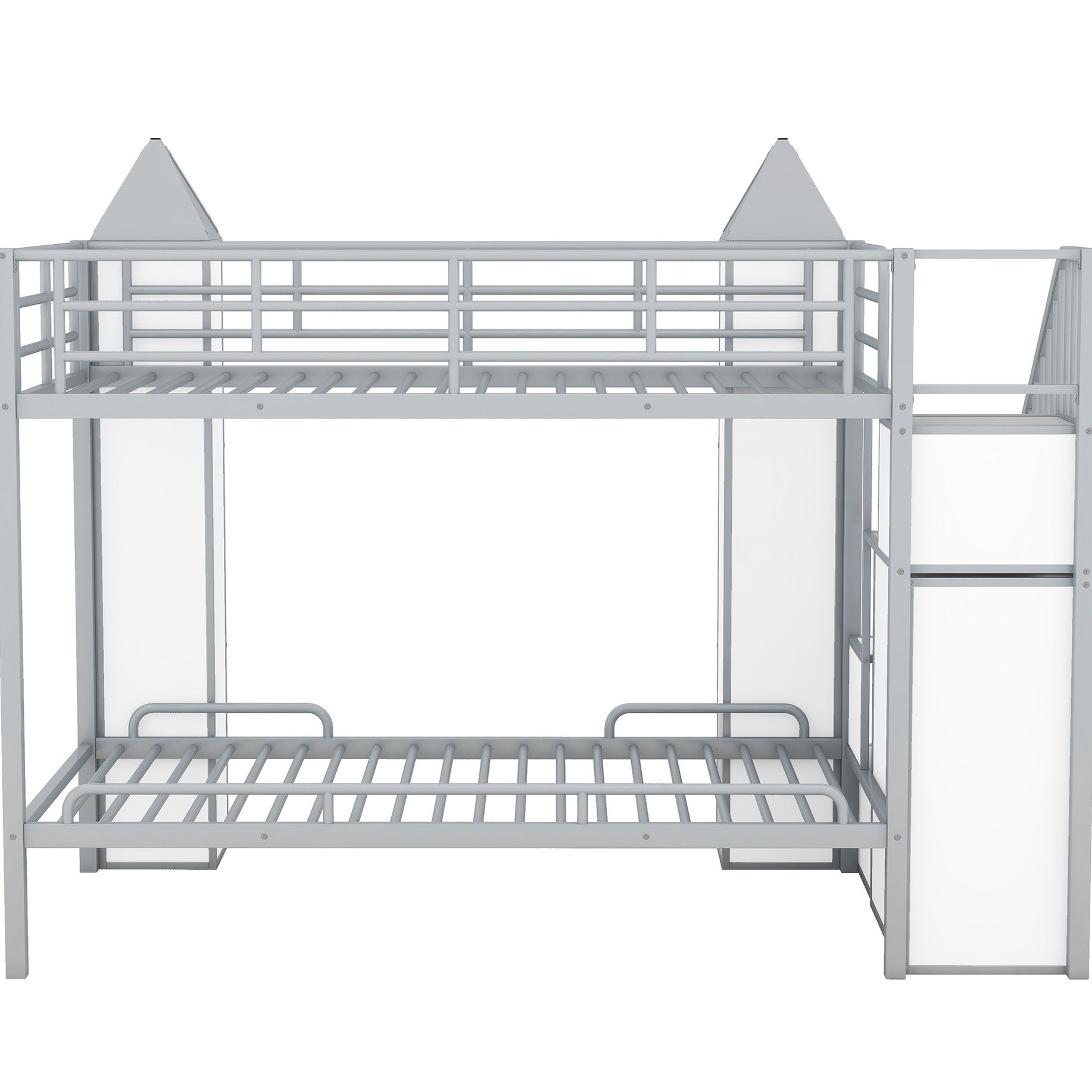 Latitude Run® Metal Twin Over Bunk Bed With Wardrobe & Ample Space ...