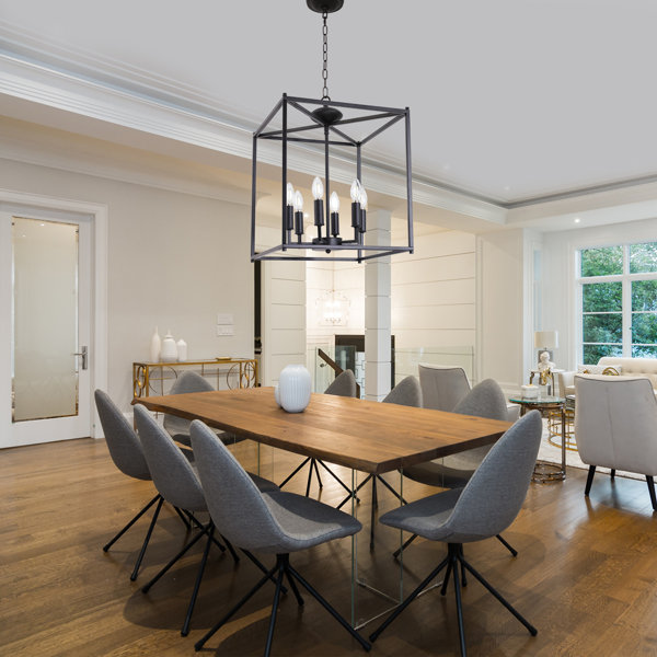 Gracie Oaks Albeiro 6 - Light Matte Black Square/Rectangle Pendant ...