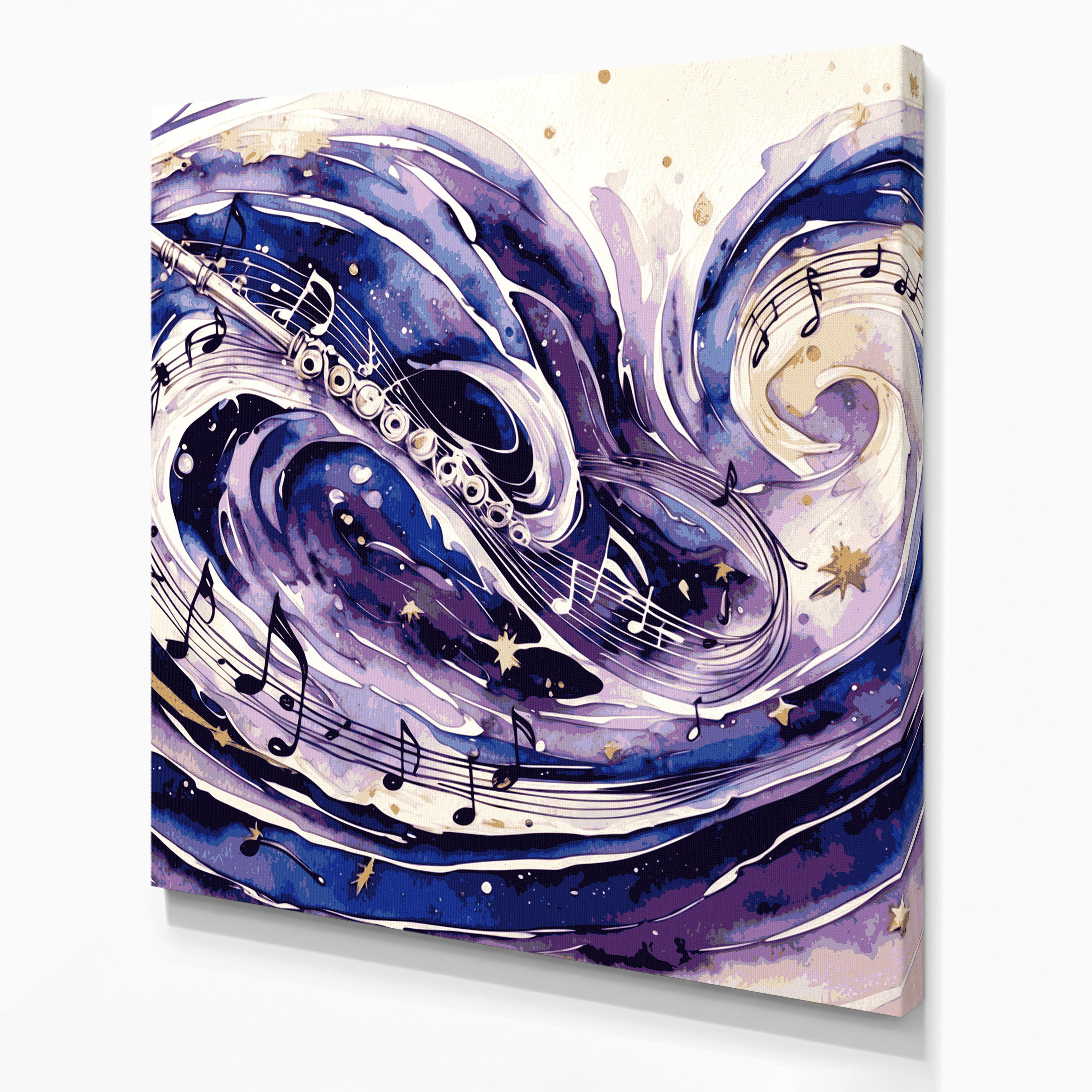 Latitude Run® Music Flute Gray Canvas Wall Art | Wayfair