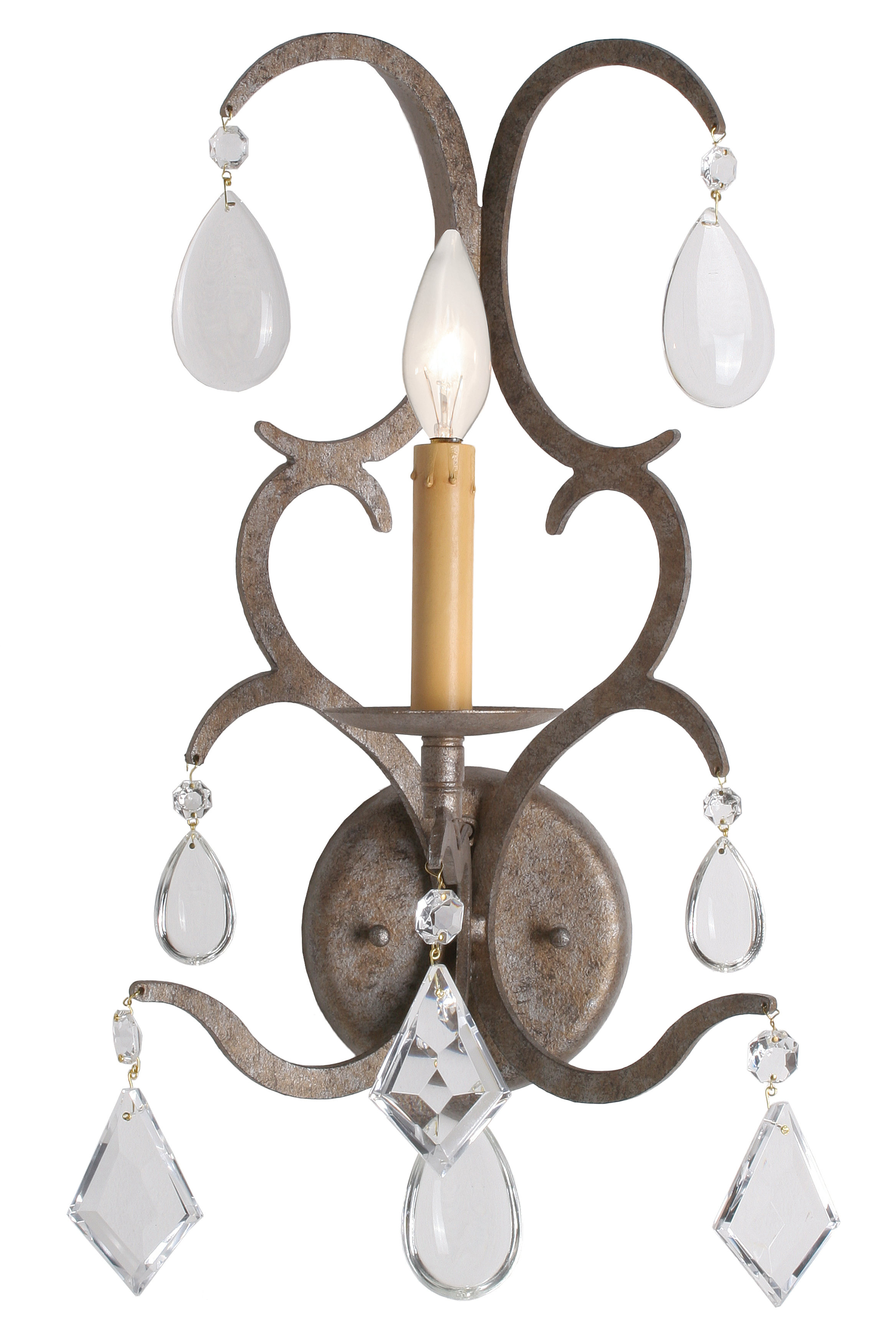 2nd Ave Lighting Alicia 1 - Light Dimmable Gray/White Candle Wall Light ...