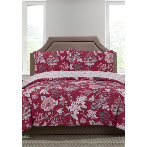Rosalind Wheeler Dunaverney Cotton Blend, Polyester Floral Duvet Cover ...