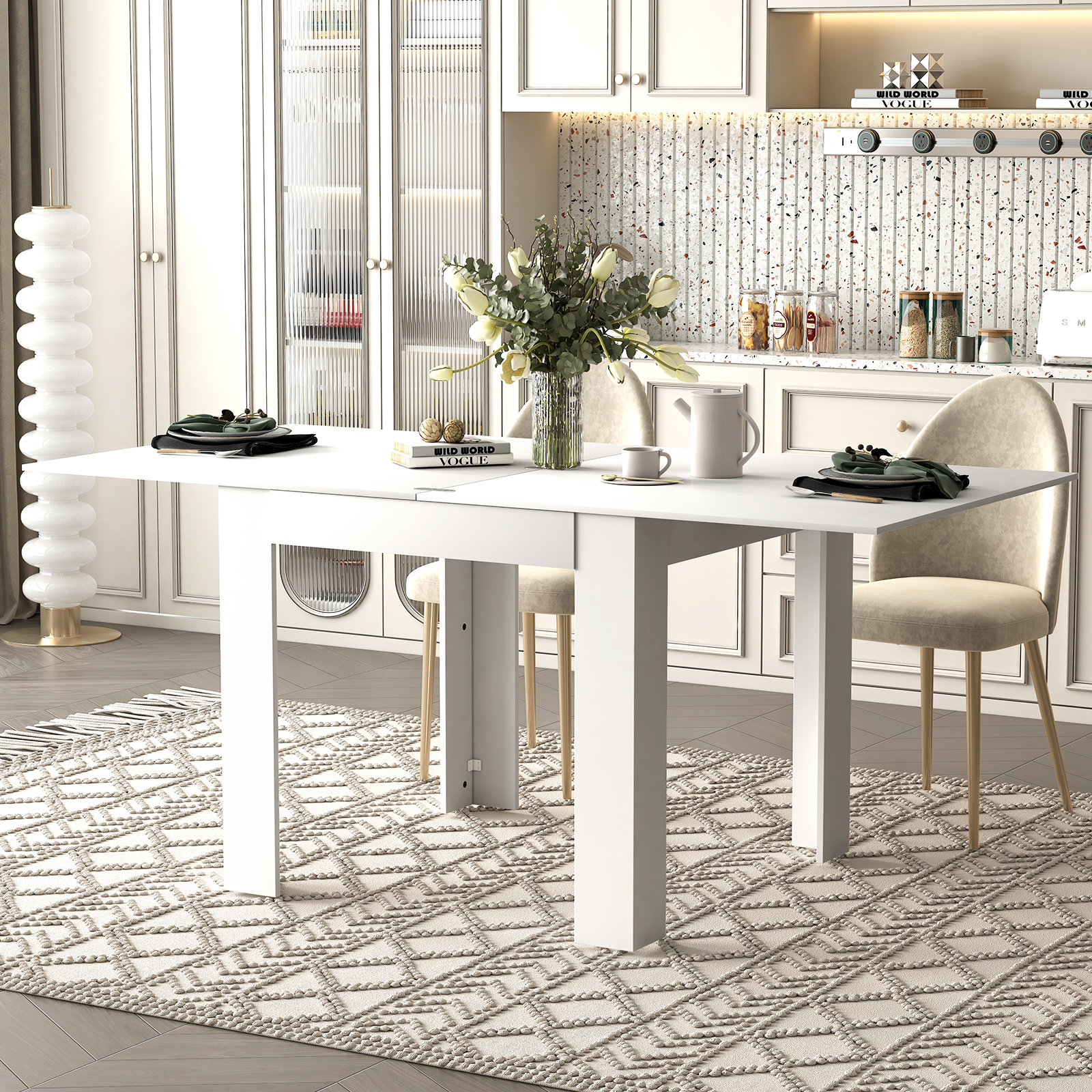 Ebern Designs 35" - 71" Extendable Dining Room Table For 4-6 People ...