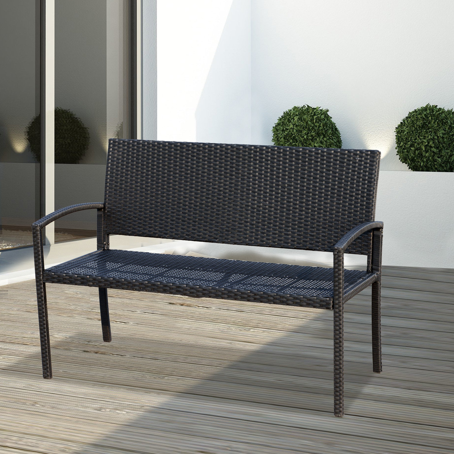 Ivy Bronx Viergeline Rattan Loveseat Patio Furniture Hand Woven ...