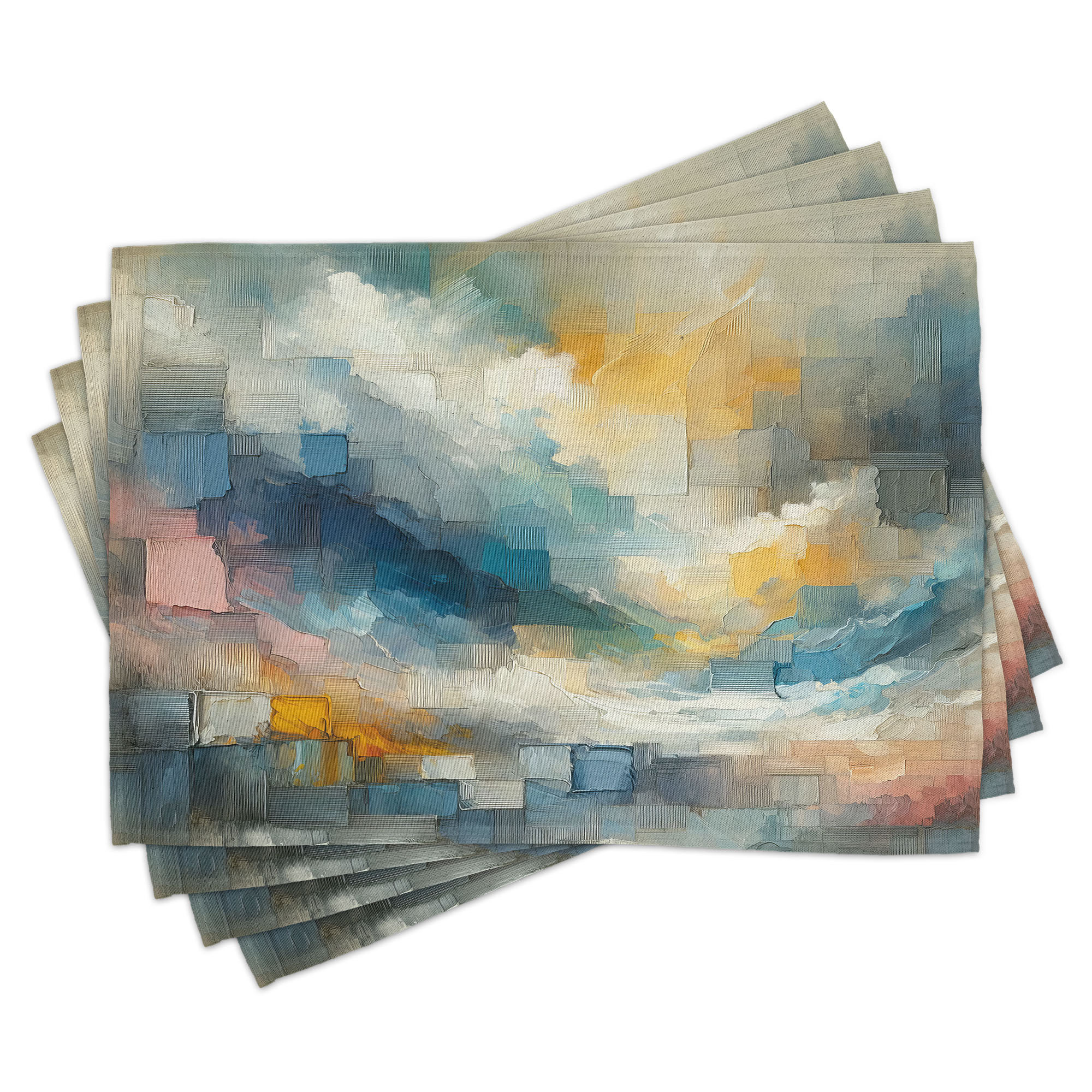 Ambesonne Modern Place Mats Set of 4 Oil Paint Look Strokes Boho ...