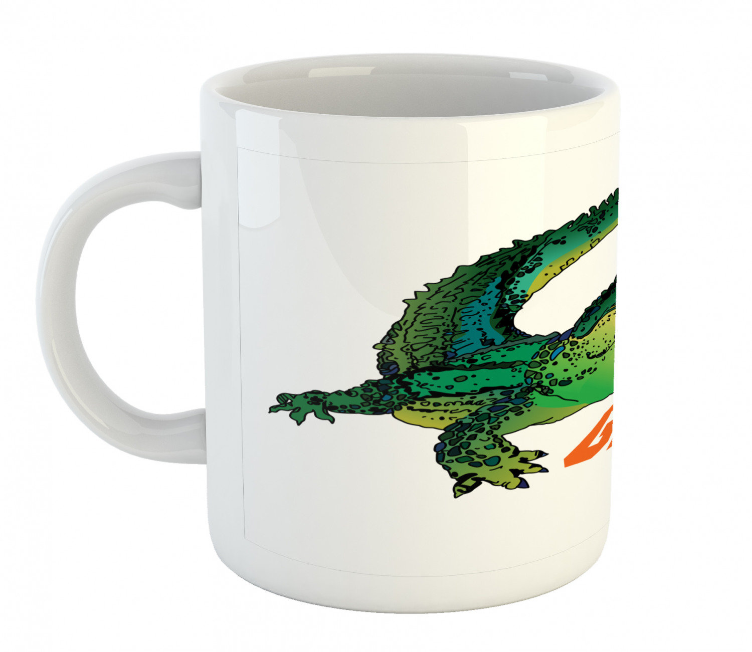 East Urban Home Ambesonne Reptile Mug, Grumpy Alligator Has A Word ...