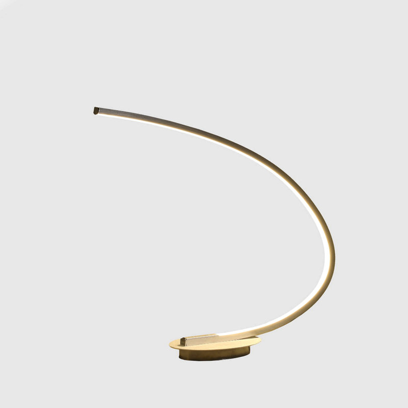 Mercer41 16-Inch Eli Brushed Nickel Led Arc Tube Table Lamp | Wayfair