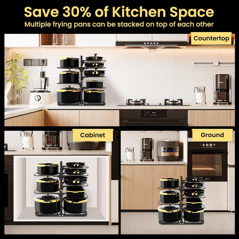 Prep & Savour Metal Free Standing Pot Rack | Wayfair