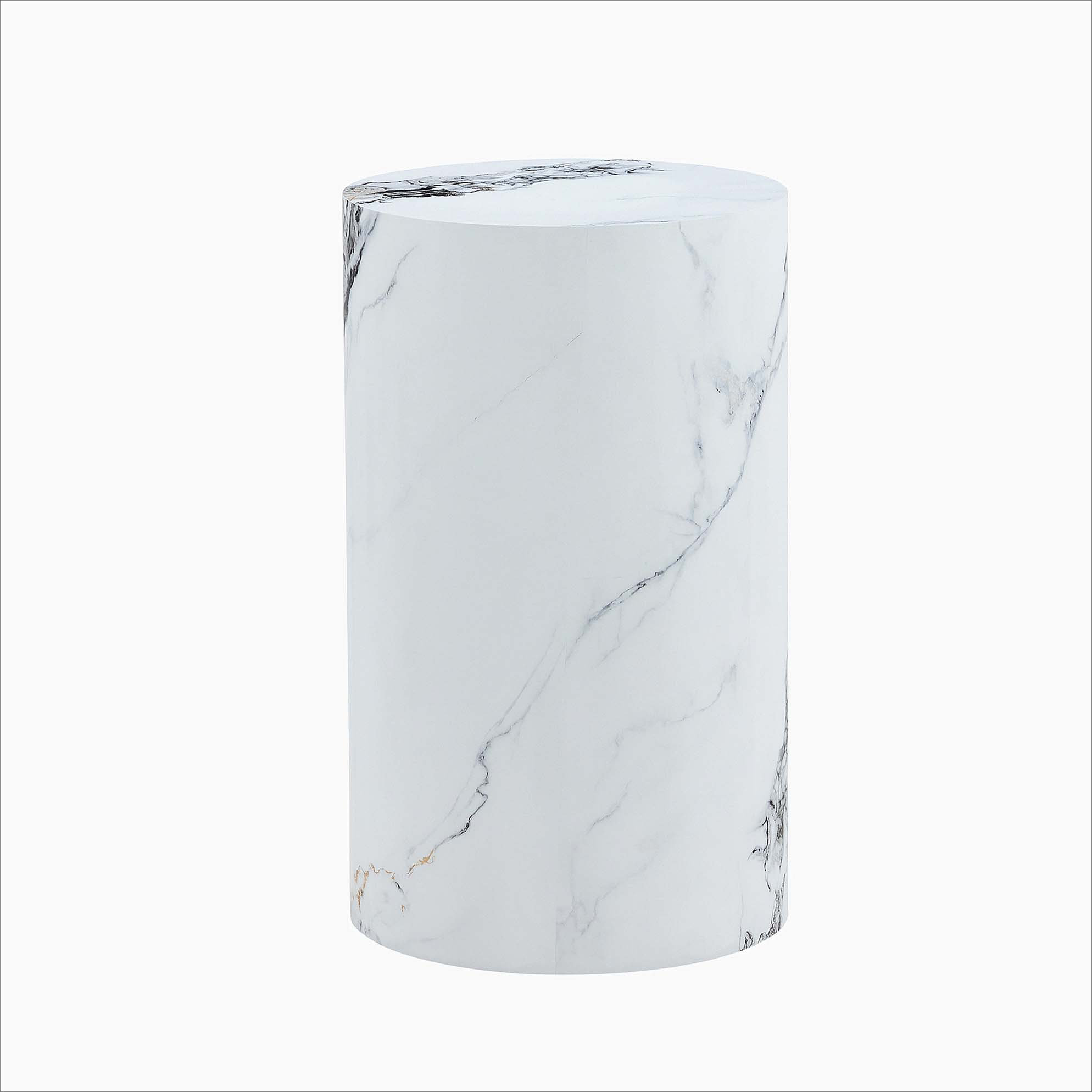 Brayden Studio® The cylindrical table with its patterned design can be ...