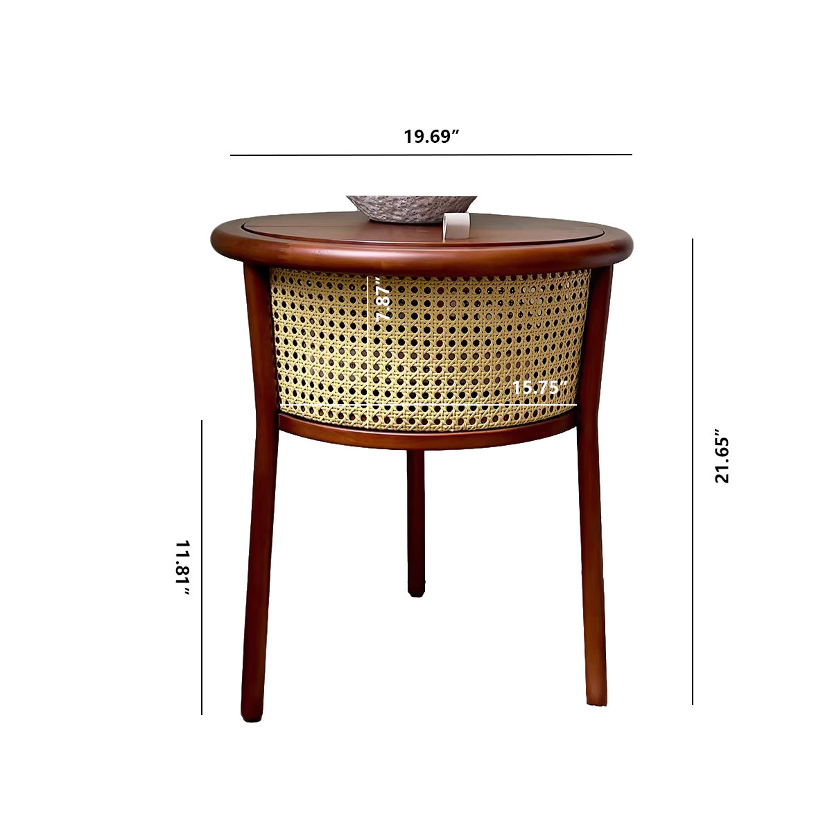 Organix Pattern 19.69"Brown Solid Wood Mobile End Table | Wayfair