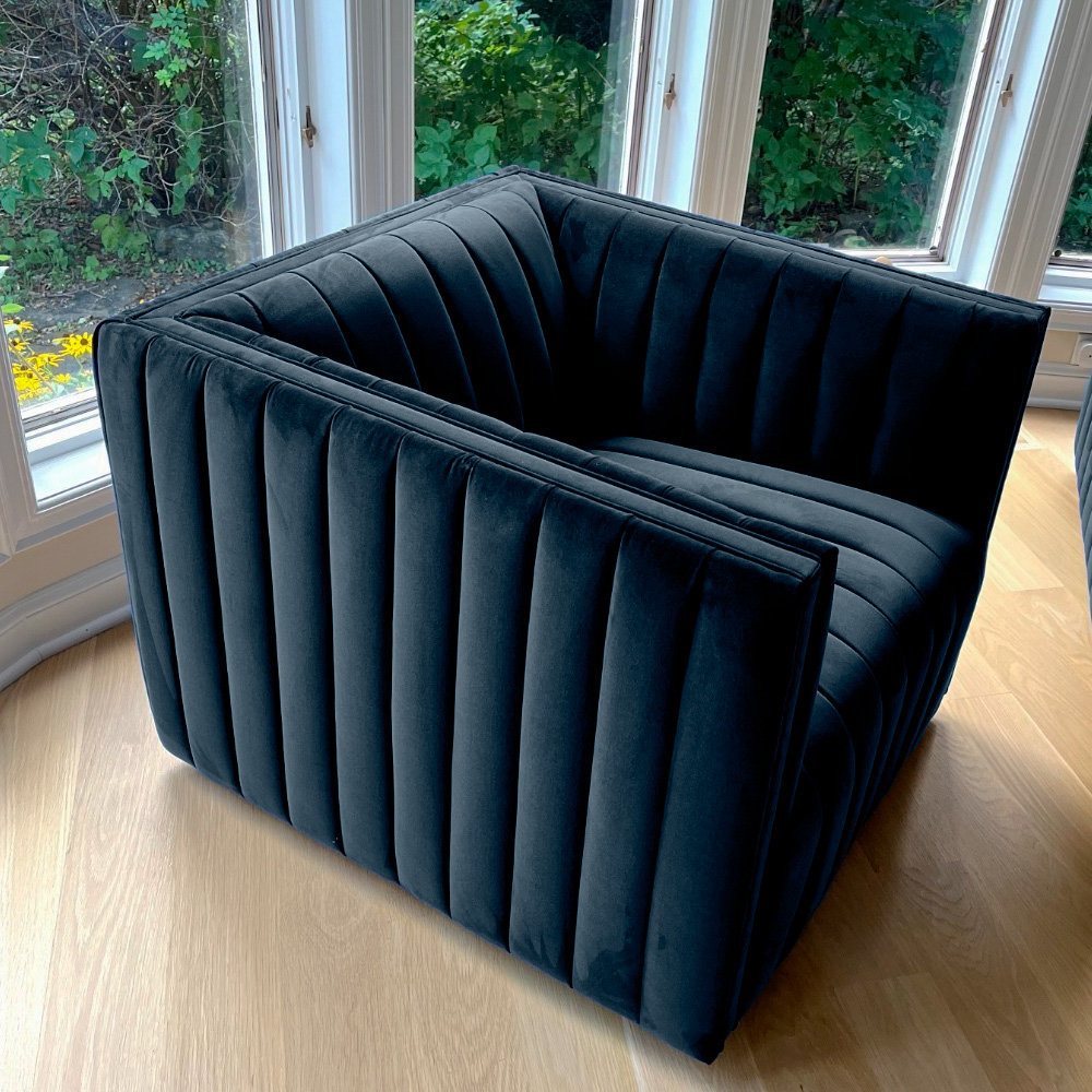 Everly Quinn Johncarter 34'' Wide Velvet Club Chair - Wayfair Canada