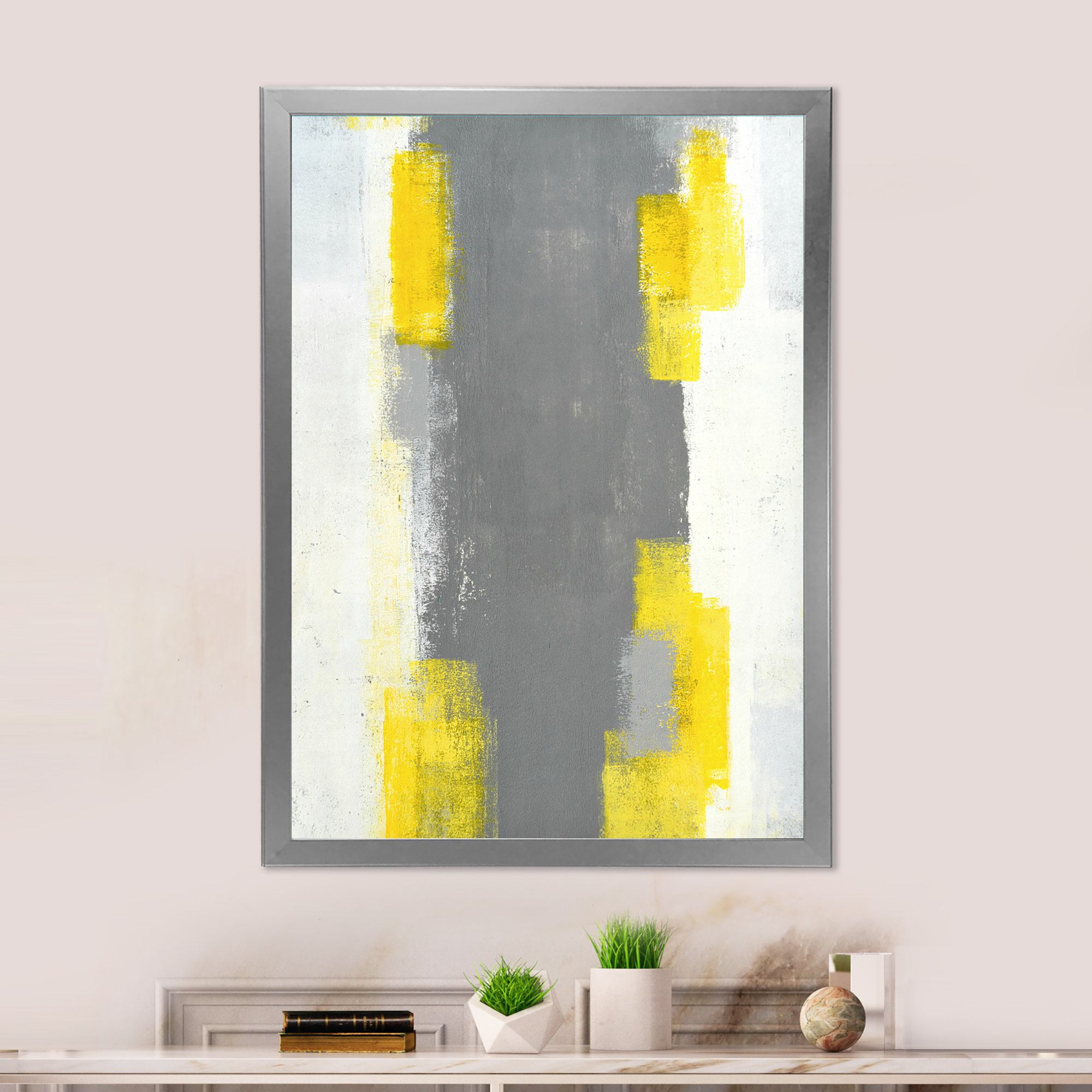 Wrought Studio™ Colorfields in Shades of Yellow and Gray - Painting on ...