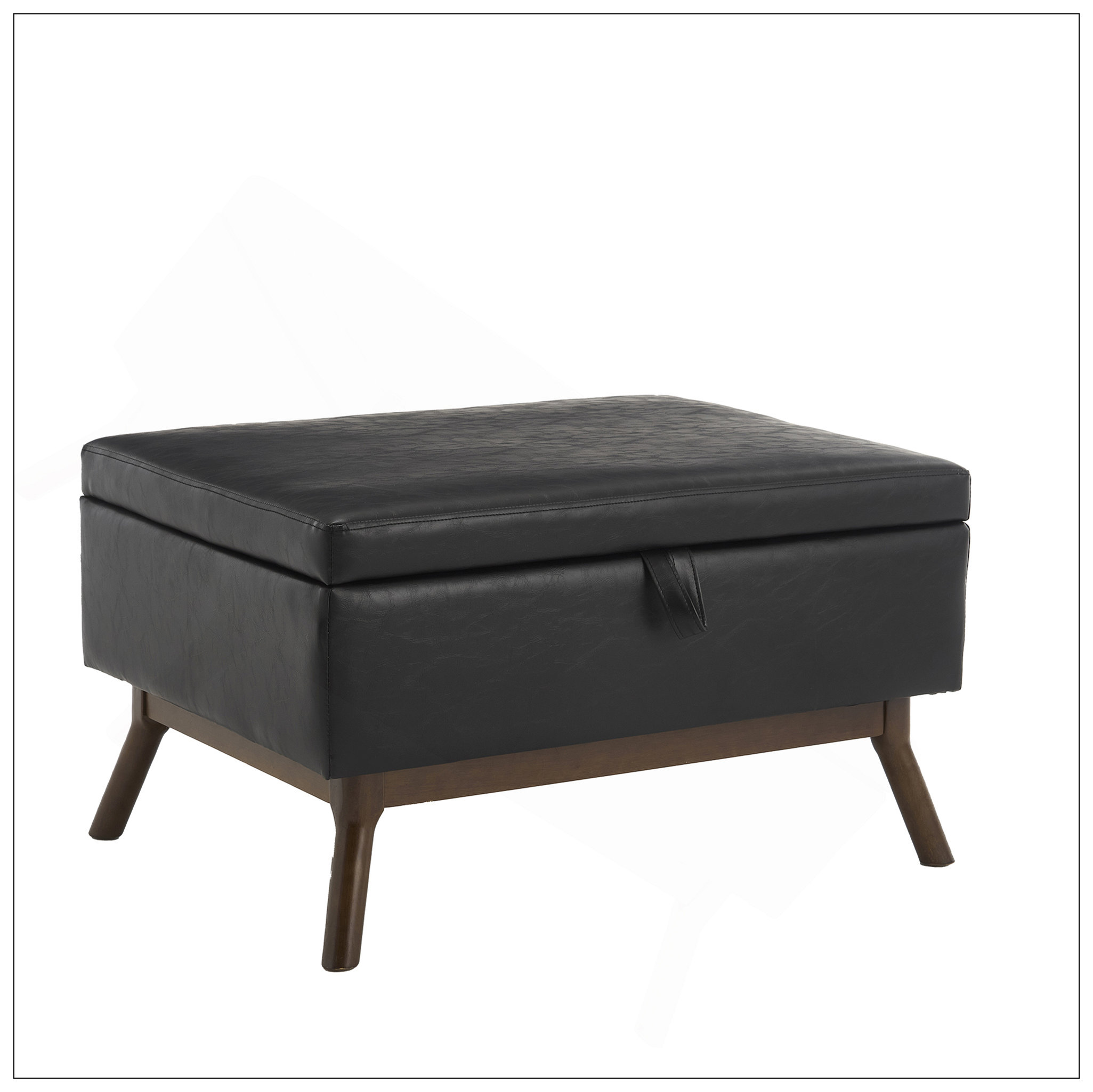 George Oliver Mid-Century Modern Square Coffee Table Storage Bench ...