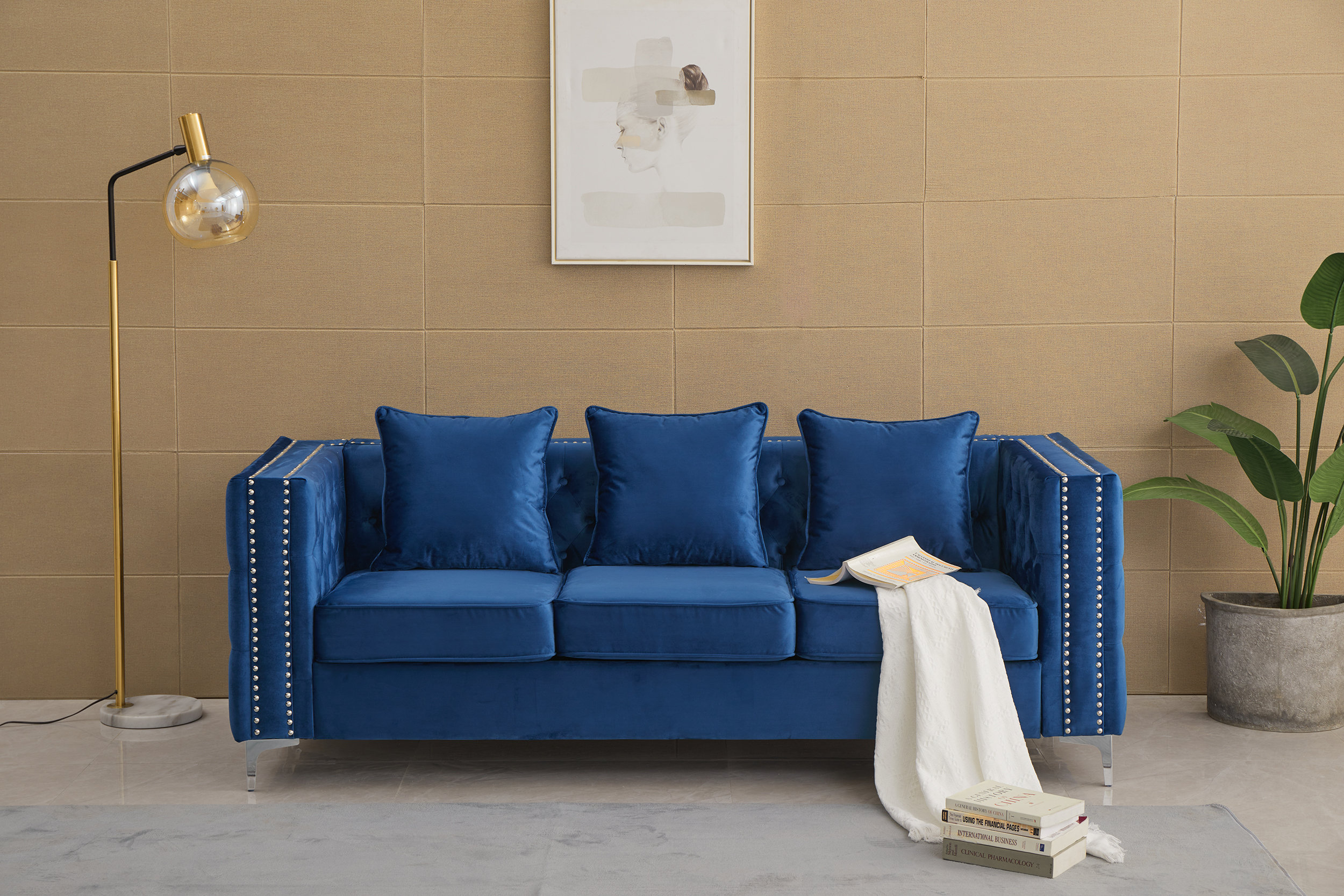 House of Hampton® Habbe 84.6'' Velvet Sofa | Wayfair