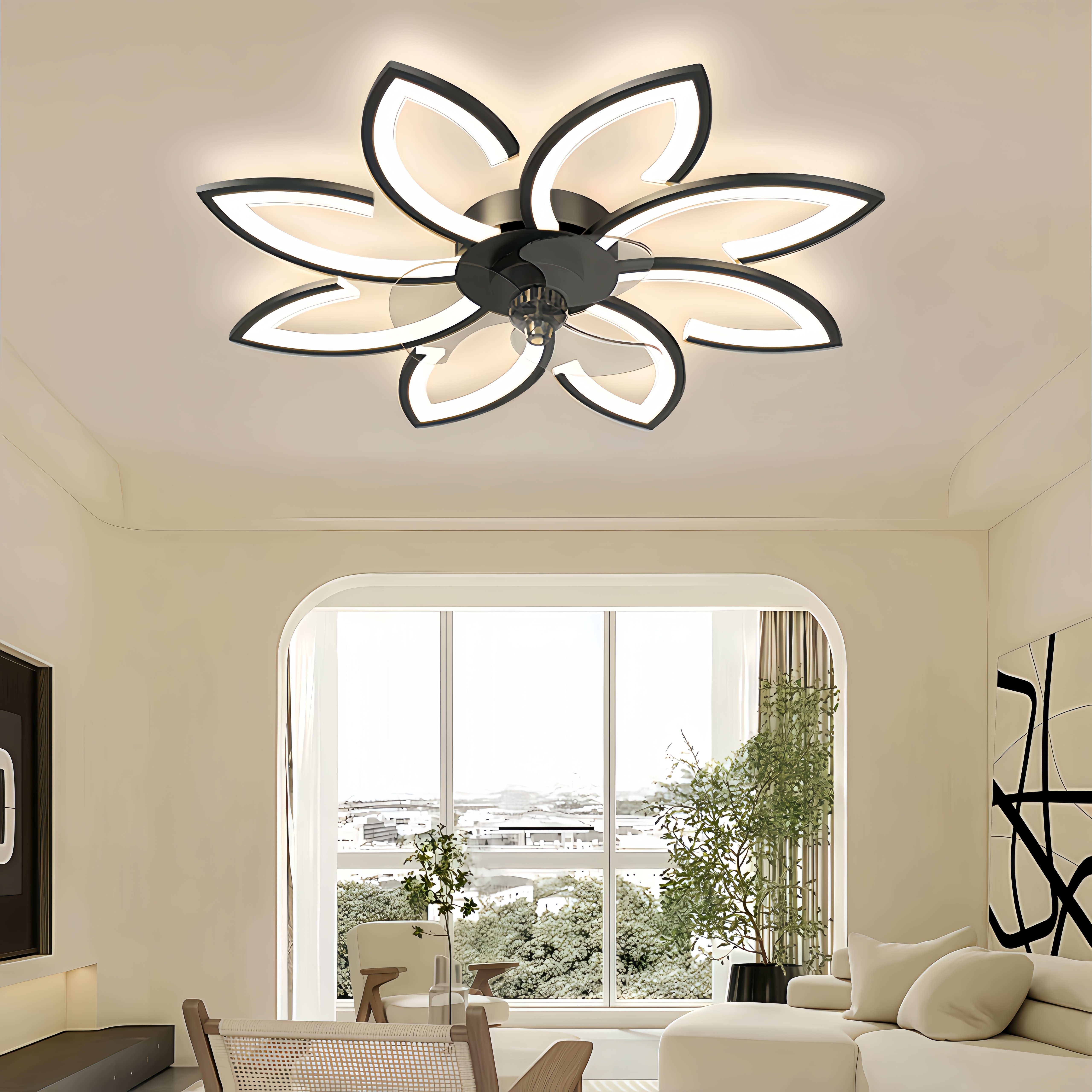 Orren Ellis 35'' Bladeless Ceiling Fan With Light Remote Control 8 ...